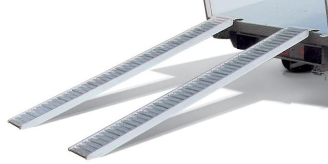 Rampes alu, charge maxi 2000kg/paire, encastrables, 2410X250mm, remorque